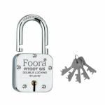 Buy Foora lock and key door lock for home Atoot 65 mm hardened shackle Silver Stainless Steel ...