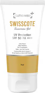 Buy Cutiswiss SWISSCOTE Sunscreen Gel Spf 50, Fades Tan Protects With ...