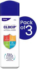Buy Cipla Clocip Antifungal Powder 100gm (Pack of 3) Online at Best ...