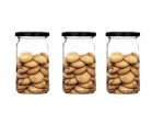 Buy SAND DUNE Set of 3, 300 ml Each Storage Glass Jar, Transparent ...