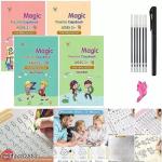 Buy KHILONEWALA Magic Practice Copy Book for Kids - 4Pcs Magic Book with Pens, Calligraphy Books ...