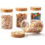 Buy PUREFIT ; Healthy Me Round Borosilicate Storage Jar wooden lid ...