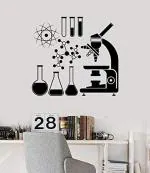 Buy CVANU Microscope Scientific Instrument Vinyl Wall Sticker for Wall ...