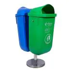 Buy Fiable Cleantech HDPE 50-50 Twin Trash Bin Green Blue | Pole ...