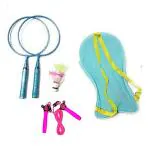 Buy Gmefvr Small Badminton Racket with 3 Shuttle and Skipping Rope ...