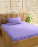 Buy Sleeping Owls Cotton Lavender Single Bedsheet With Pillow Cover, 137 cm X 229 cm (Set Of 2 ...