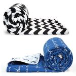 Buy Divine Casa Microfiber Polyester Black & Navy Blue Abstract Print ...