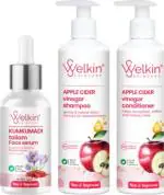 Buy Welkin SKIN CARE Organic Apple Cider, Vinegar and Kumkumadi Oil Shampoo, Conditioner and ...