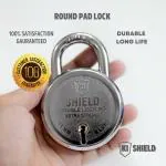 Buy KI SHIELD This is a 65mm round padlock with 8 levers and 3 keys. It ...