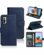 Buy Malvi Gold Mi Redmi Note 10 Pro Max Blue Artificial Leather Flip ...