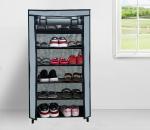 Buy POWEREST Portable Folding Shoe Rack 6 Layer Almirah with Cover ...