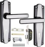 Buy Buckler Iron, Brass Black, Silver 7 Inch Mortise Handle Set With 65Mm Double Turn Lock ...