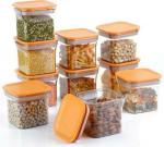Buy Galleyway Kitchenware Orange Plastic Square Kitchen Container 600 ml - Pack Of 10 Online at ...