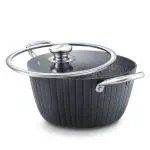 Buy Prestige Durastone Hard Anodised 6 Layer Non-Stick Casserole with Glass Lid, (24 cm, 4 Litre ...