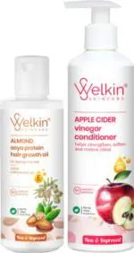 Buy Welkin SKIN CARE Organic Almond Soya Protein Hair Oil and Apple Cider Vinegar Conditioner ...