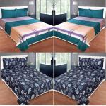 Buy FLOATING DREAMS Geometric Bedsheet Double Size Color- MulticolorFD ...