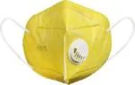 Buy Rockjon Yellow N95 Pollution Respirator Face Mask Washable And ...