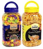 Buy Swad Breakfast Cereal Fruit Stars N Moons & Corn Flakes (Multigrain ...
