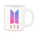 Buy Mug Morning BTS Products for Girls BTS Original Blue Pink Logo Ceramic Mug 325ml (White ...