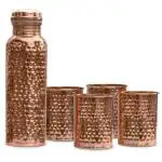 Buy Signoraware Copper Bottle and Copper Glass Set of 4 (900 ml+ 275 ml ...