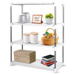 Buy LivingBasics 4 Layer Multipurpose Plastic Storage Rack for Books ...