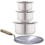 Buy SHINI LIFESTYLE Stainless Steel Bhagona, Pot 22cm,20cm,19cm with ...
