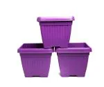 Buy Harshdeep Purple Plastic Bello Planter Square Gardening Flower Pot ...