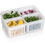 Buy CGK Unlimited Fridge Vegetable Storage Box with 4 Detachable Drain ...