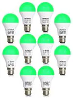 Buy 3A BRIGHT 9W B22 Round Color LED Bulb (Green, Pack of 10) Online at ...