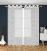 Buy Luxury Cube White Polyester Curtain Window Net - 4X9 Feet (Pack Of ...