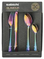Buy Sabichi Glamour Stainless Steel Rainbow Set of 16 Pieces Cutlery ...