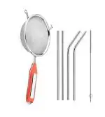 Buy Urban Buy Stainless Steel Soup Stainer/Channi with Steel Straw 5Pcs ...