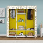 Buy Be modern 3 Door 8 shelves Yellow Printed Collapsible wardrobe ...
