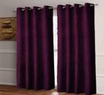 Buy Styletex 151 cm (5 ft) Polyester Blackout Window Curtain (Pack Of 2) (Plain, Wine) Online at ...