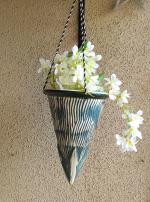 Buy Justoriginals Cone Shape Hanging Ceramic Flower Pot with Line ...