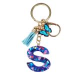 Buy CRAFTSTUDIO Resin Alphabet Initial S letter keychain for Boys ...
