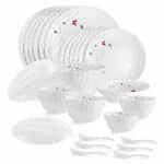 Buy cello Pack of 35 Opalware Dazzle Lush Fiesta Dinner Set (White, Microwave Safe) Online at ...