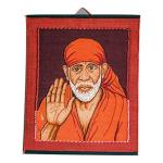 Buy VARUNAVI Shirdi SaiBaba Photo Handloom Cotton Wall Hanging Tapestry ...