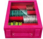 Buy IKAYE 4 rod bangle box pink velvet 4 rod bangle box for safe ...