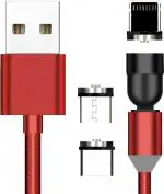 Buy MI-STS Red Copper Magnetic Charging Cable 2.4 A 1 M Braiding 540 ...