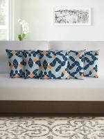 Buy Divine Casa Blue & Orange Polyester Cushions Cover, 40 cm x 40 cm ...