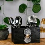 Buy COCKTAIL Wooden MDF Spoon Holder, Cutlery Stand for Dining Table, 2 ...