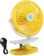 Buy Glarixa Yellow Rechargeable Battery Clip Design Portable fan Clip ...