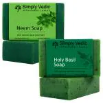 Buy Simply Vedic Pack of 2 Herbal Soap Bar Collection; Neem soap and ...