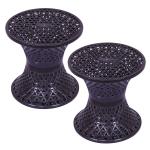 Buy Kuber Industries Seating Stool | Plastic Mesh Damroo Stool | Both ...
