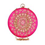 Buy NEEDLEHANDICRAFTS Handcrafted Latest Designer Round Box Clutch for ...