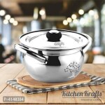 Buy Kitchen Krafts Laser Etched Floral Design Stainless Steel Induction Apple Handi with Lid 1.5 ...