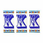 Buy Shiv Kripa Blue Pottery Multicolor Ceramic Wall K Alphabet Tiles, 2 ...