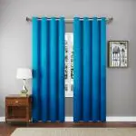 Buy Jvin Fab Turquoise Blue Velvet Curtains, 167.6 X 213 X 2.5 Cm (Set ...