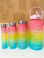 Buy Sharuja Water Bottle 4 Pcs Set with Motivational Time Marker with Straw, Leakproof BPA free ...